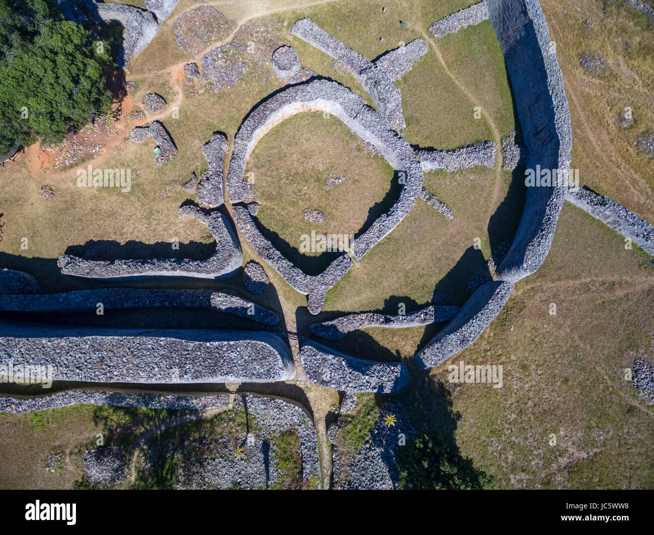 An aerial view of the Great Enclosure at Great Zimbabwe Stock Photo - Alamy