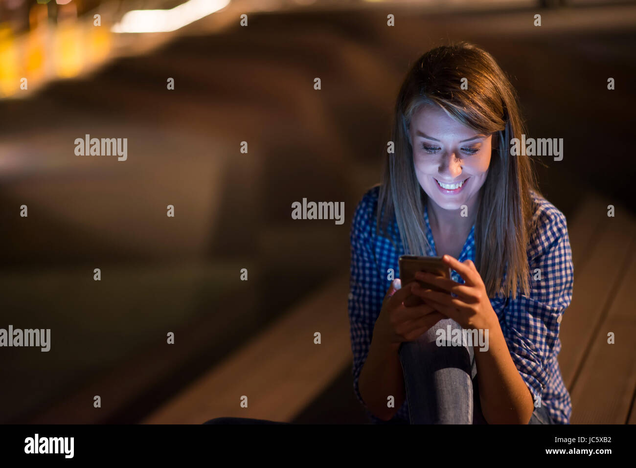 Woman texting. Closeup young happy smiling cheerful beautiful woman ...