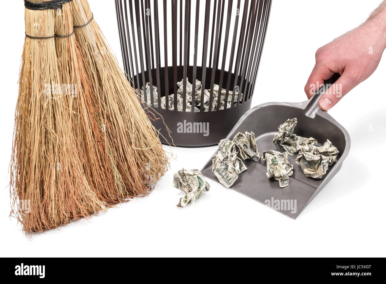 Money garbage on white Stock Photo - Alamy