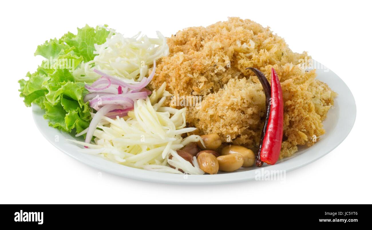 Thai Cuisine and Food, Top View of Thai Traditional Crispy Catfish ...