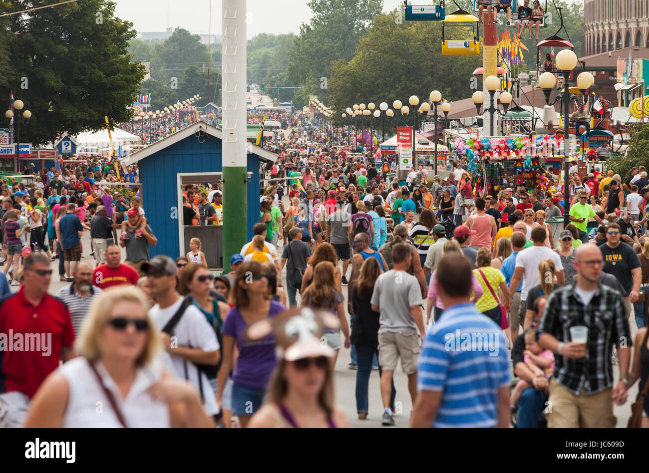 DES MOINES, IA /USA - AUGUST 10: Attendees at the Iowa State Fair ...