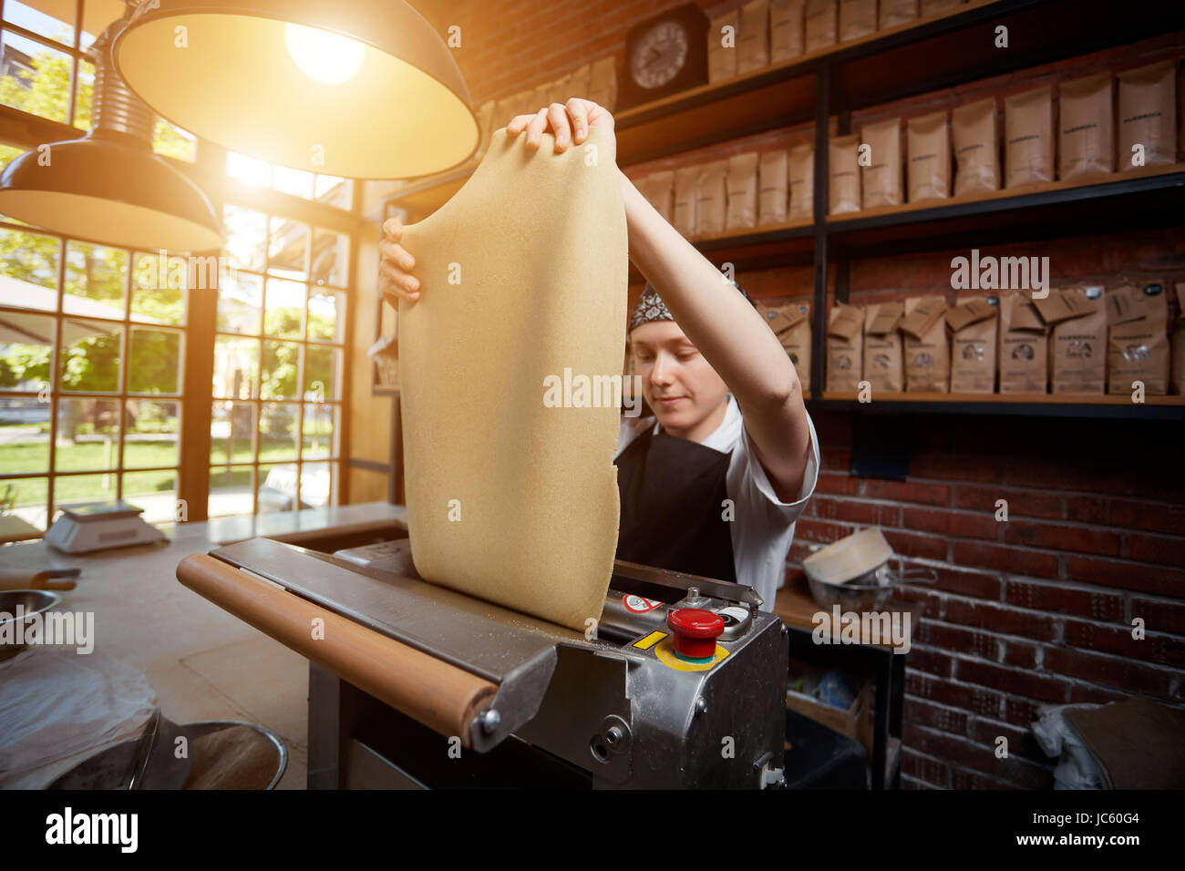 Dough rolling machine hi-res stock photography and images - Alamy