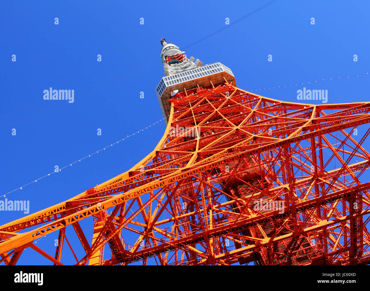 Tokyo tower from low angle Stock Photo - Alamy