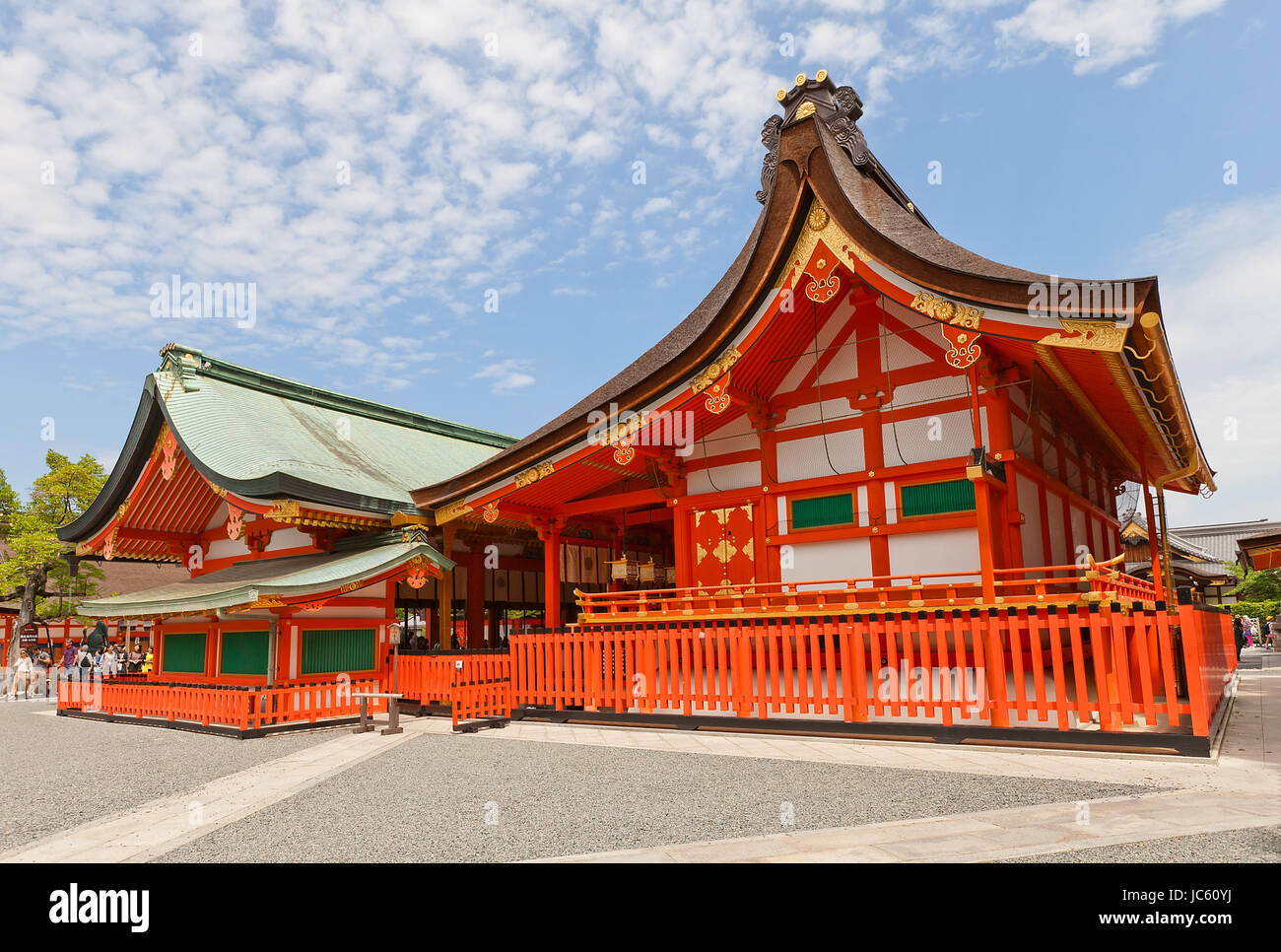Main Hall (Honden, circa 15th c.) of Fushimi Inari Taisha Shinto Shrine ...