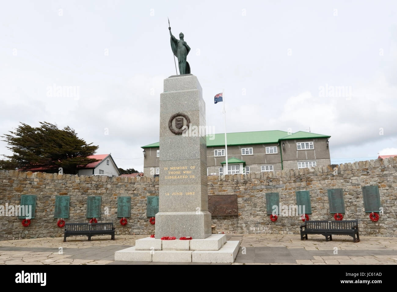 Liberation Memorial to Falklands War, Stanley, Falkland Islands Stock ...