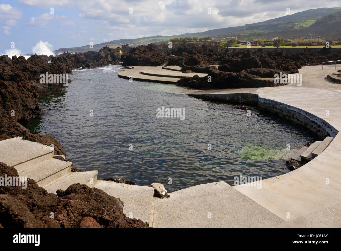 Lava pool, Biscoitos, Terceira, the Azores, Portugal , Lavapool, Azoren ...
