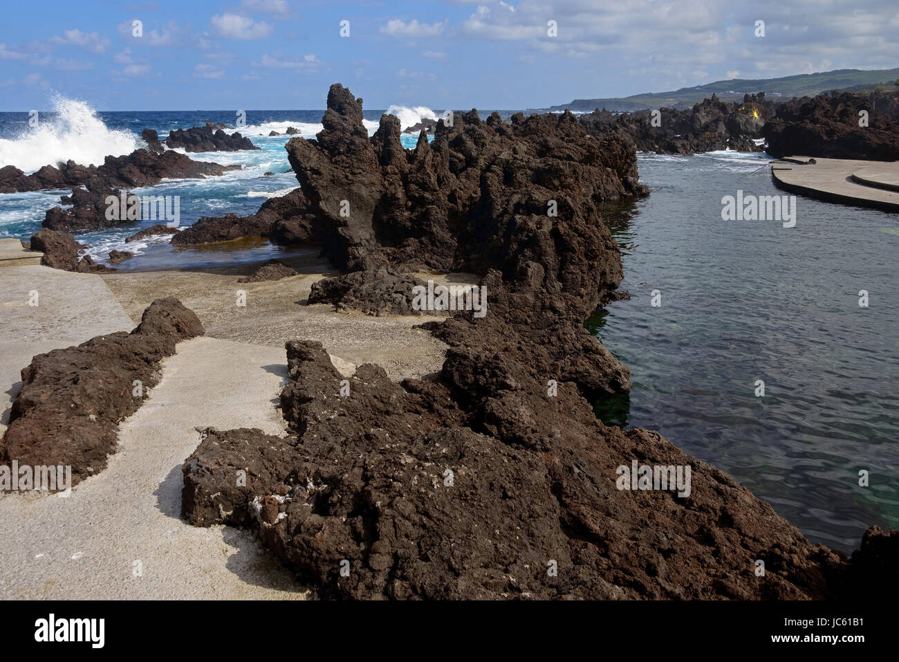 Lava pool, Biscoitos, Terceira, the Azores, Portugal , Lavapool, Azoren ...