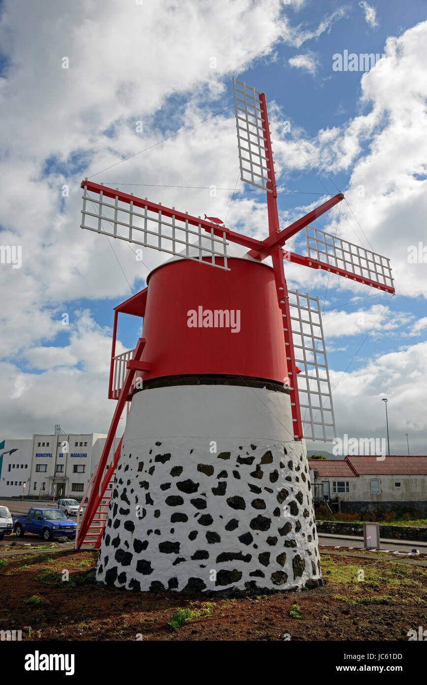 Windmill, Madalena do Pico, Pico, the Azores, Portugal / windmill, mill ...