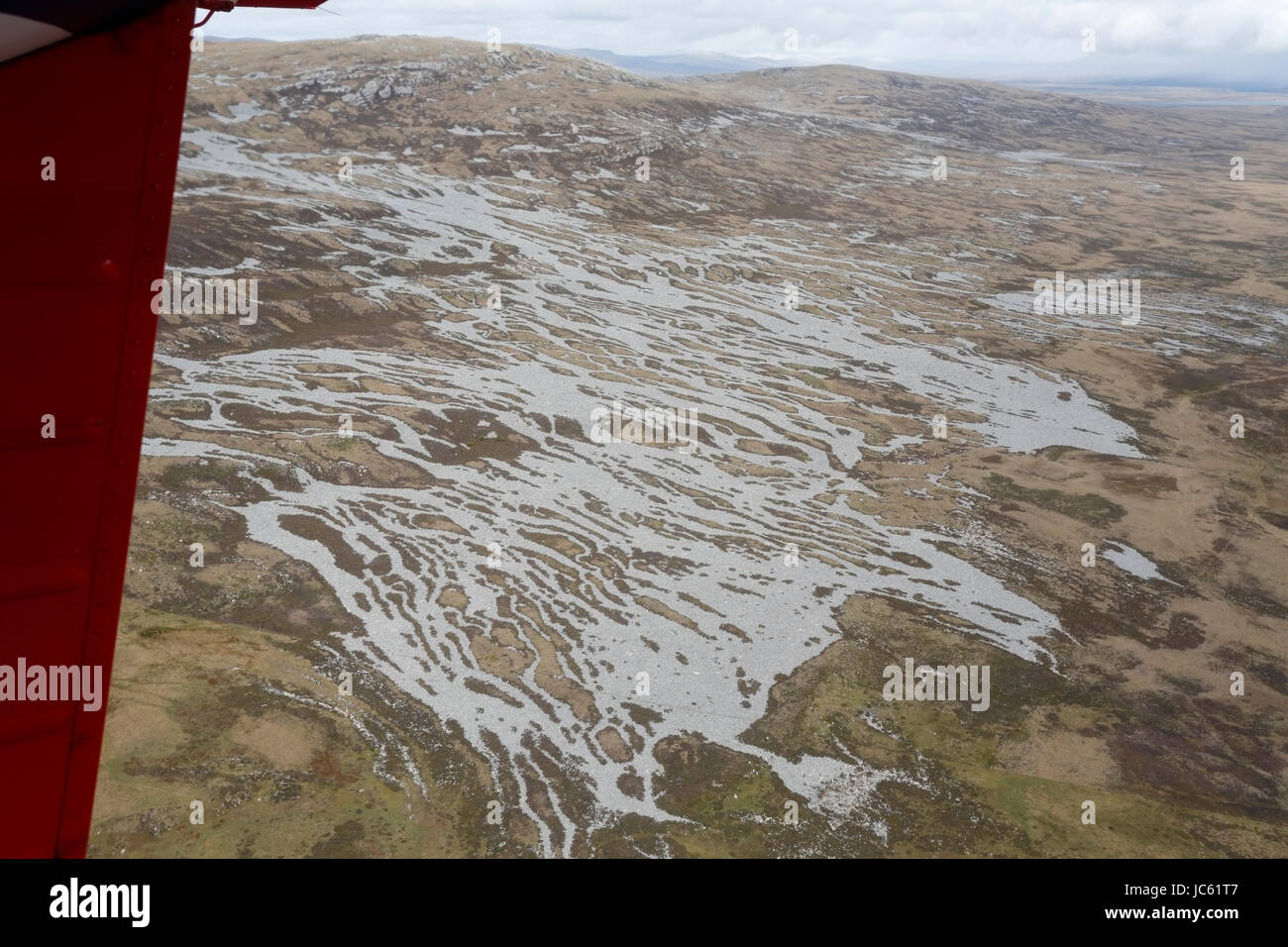aerial view of stone run or stone river, Falkland Islands Stock Photo ...