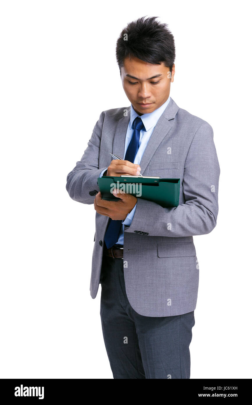 Secretary write on document Stock Photo - Alamy