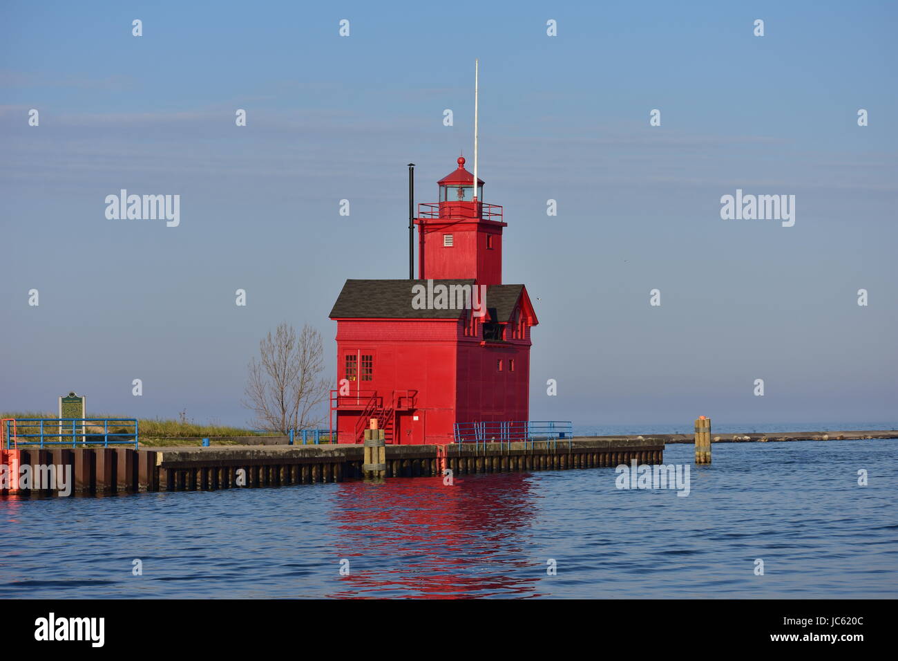 Big Red Lighthouse Stock Photo - Alamy