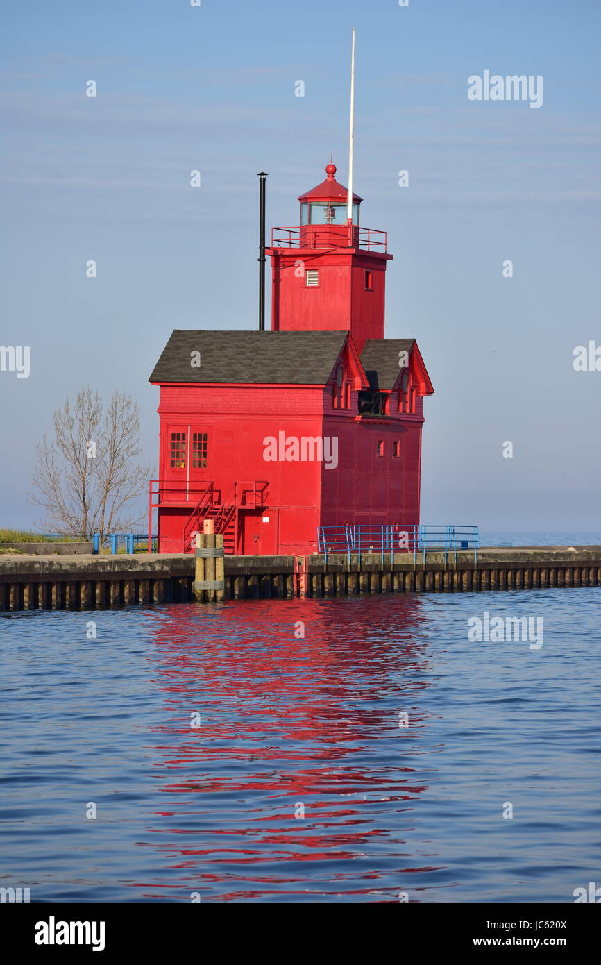 Big Red Lighthouse at Holland State Park Stock Photo - Alamy