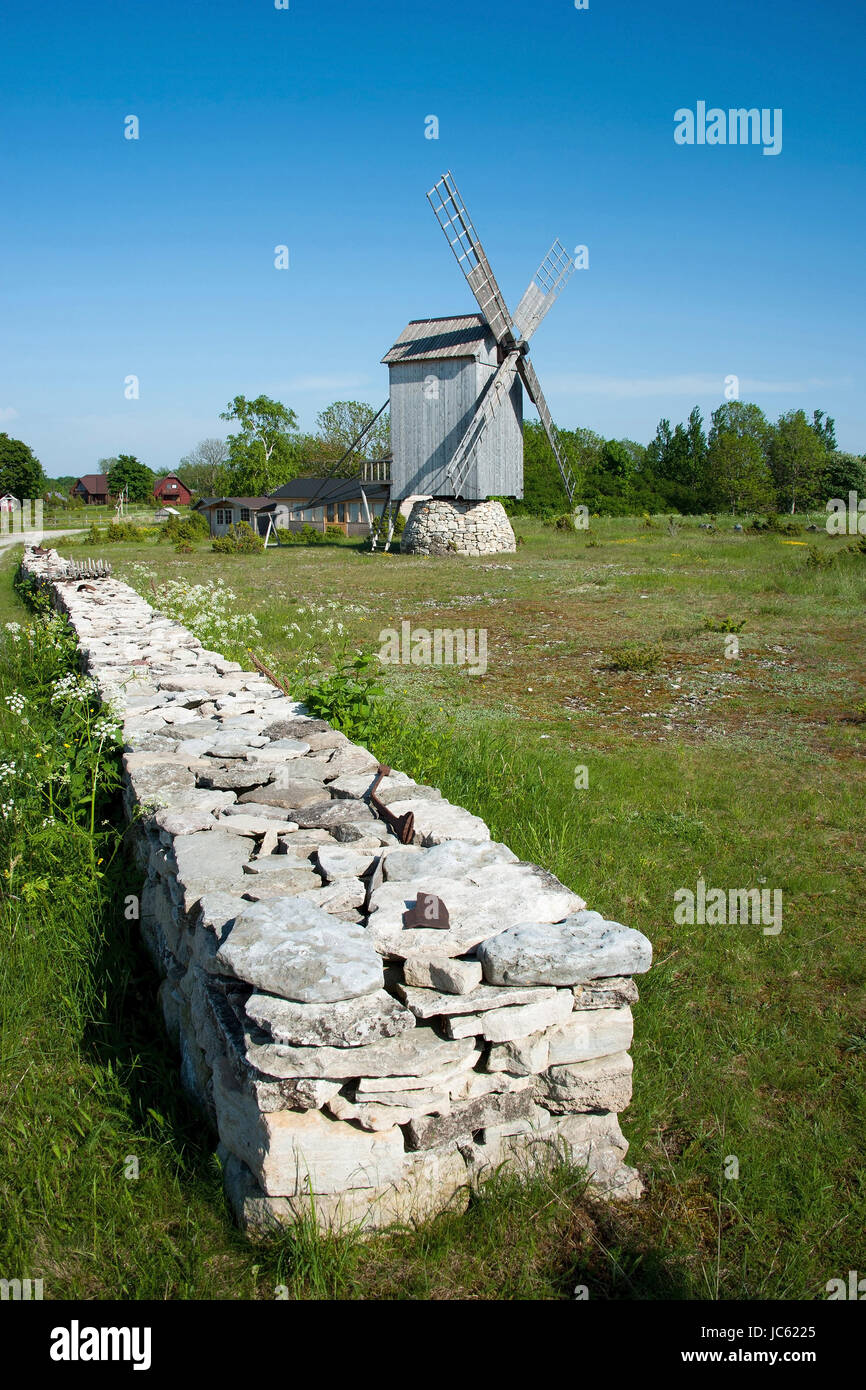 Windmill, Ohessare, Iceland Saaremaa, Estonia, Baltic states, Europe ...
