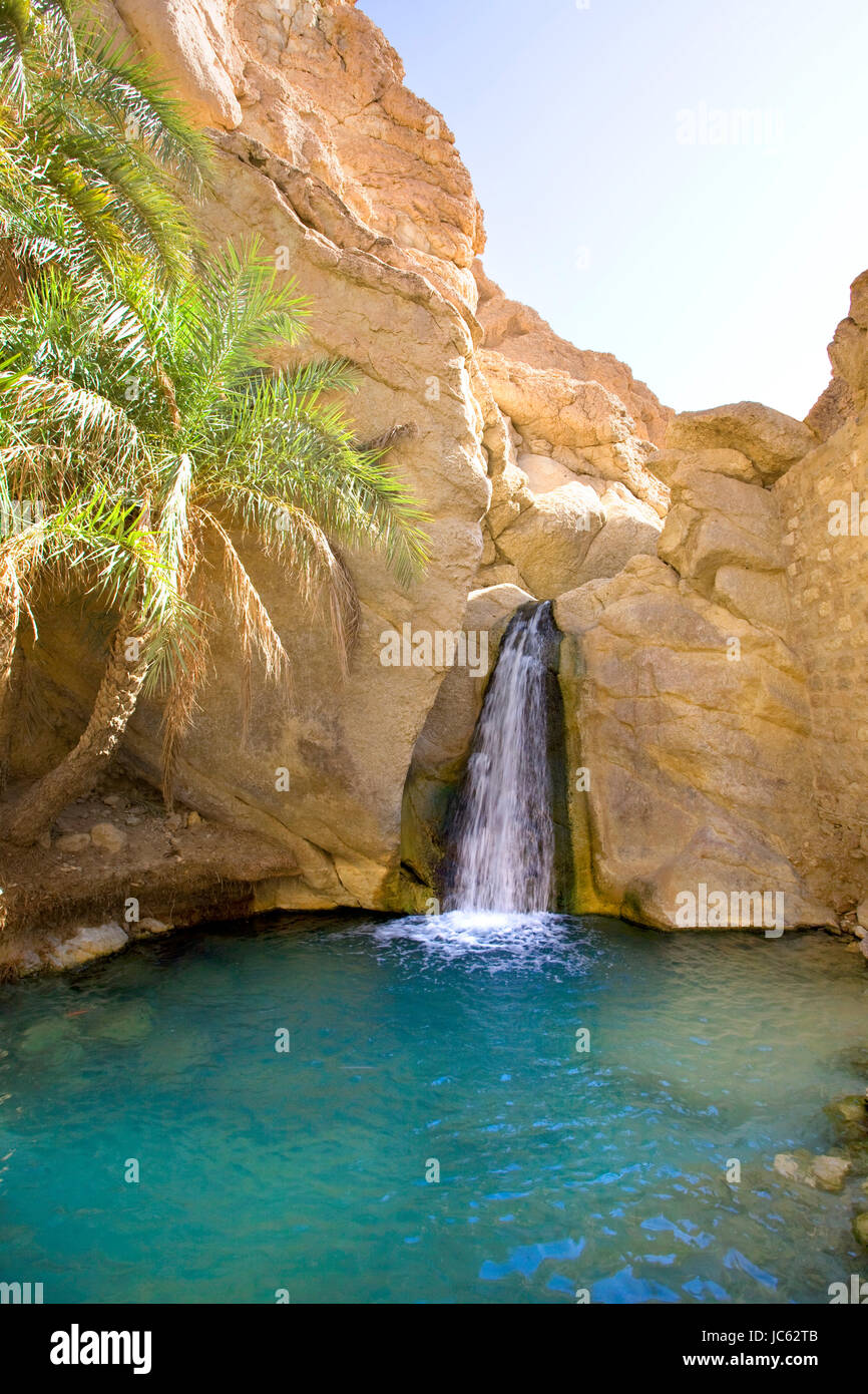waterfall in chebika a mountain oasis in tunisia Stock Photo - Alamy