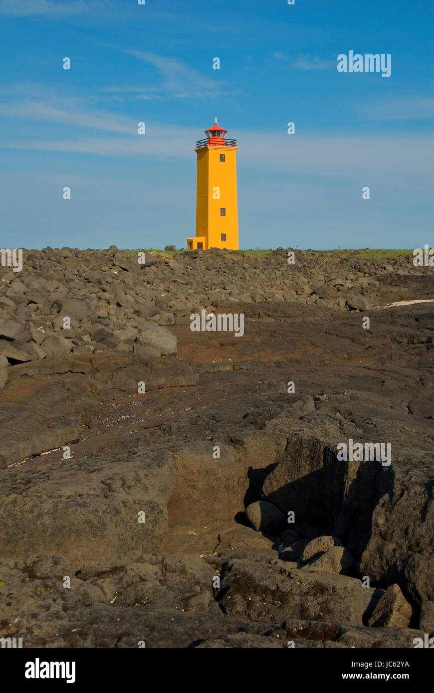 Europe, Iceland, Iceland, Reykjanes peninsula, lighthouse near the ...