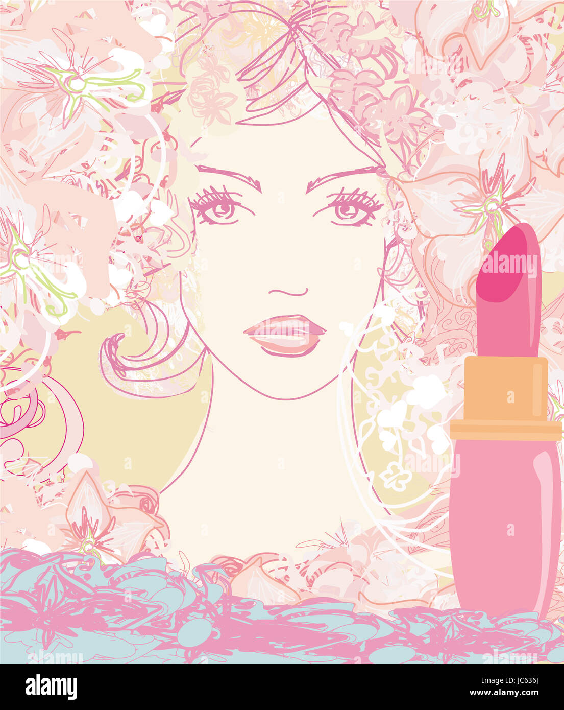 beautiful woman with painted lips Stock Photo - Alamy