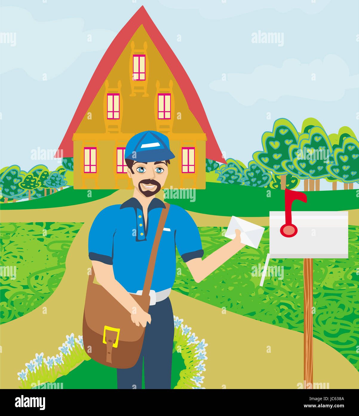 House illustration pick up hi-res stock photography and images - Alamy