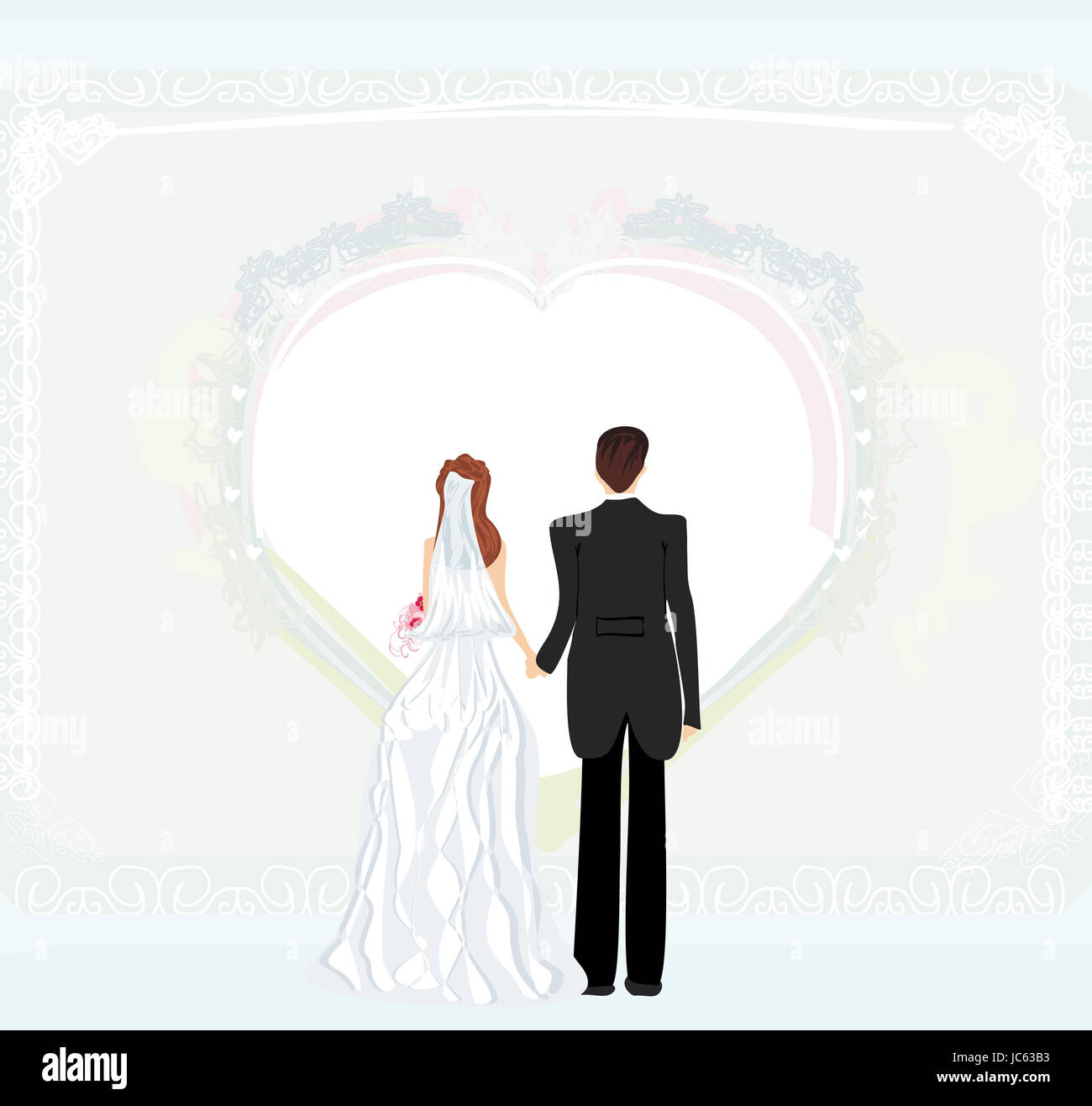 wedding invitation card with a wedding couple Stock Photo - Alamy