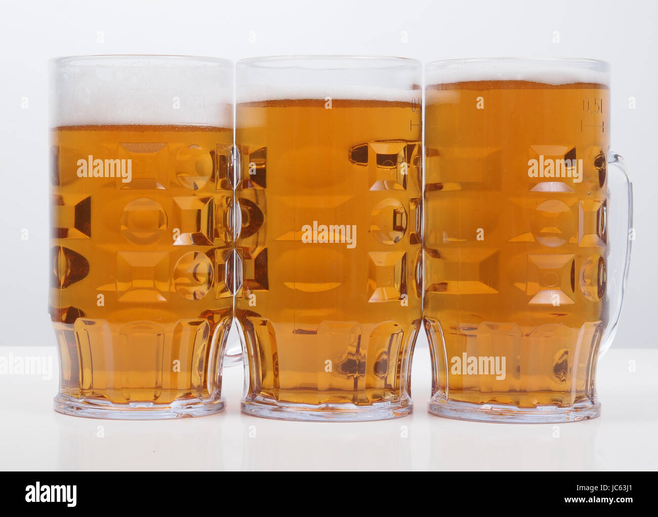 Many large glasses of German lager beer Stock Photo - Alamy