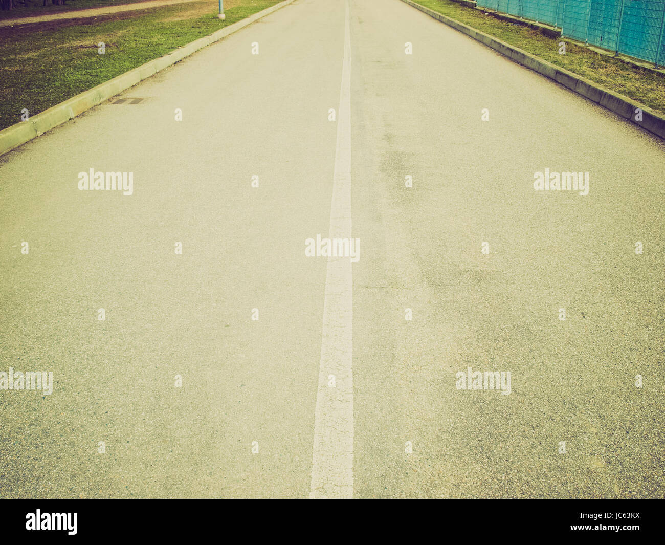 Vintage retro looking Asphalt road or street perspective Stock Photo ...