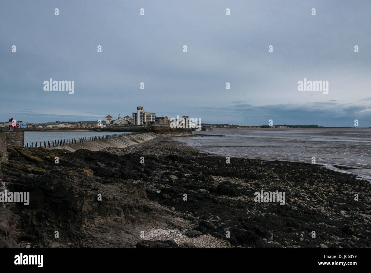 Knightstone Island, Marine Lake and The Bristol Channel at Weston-super ...