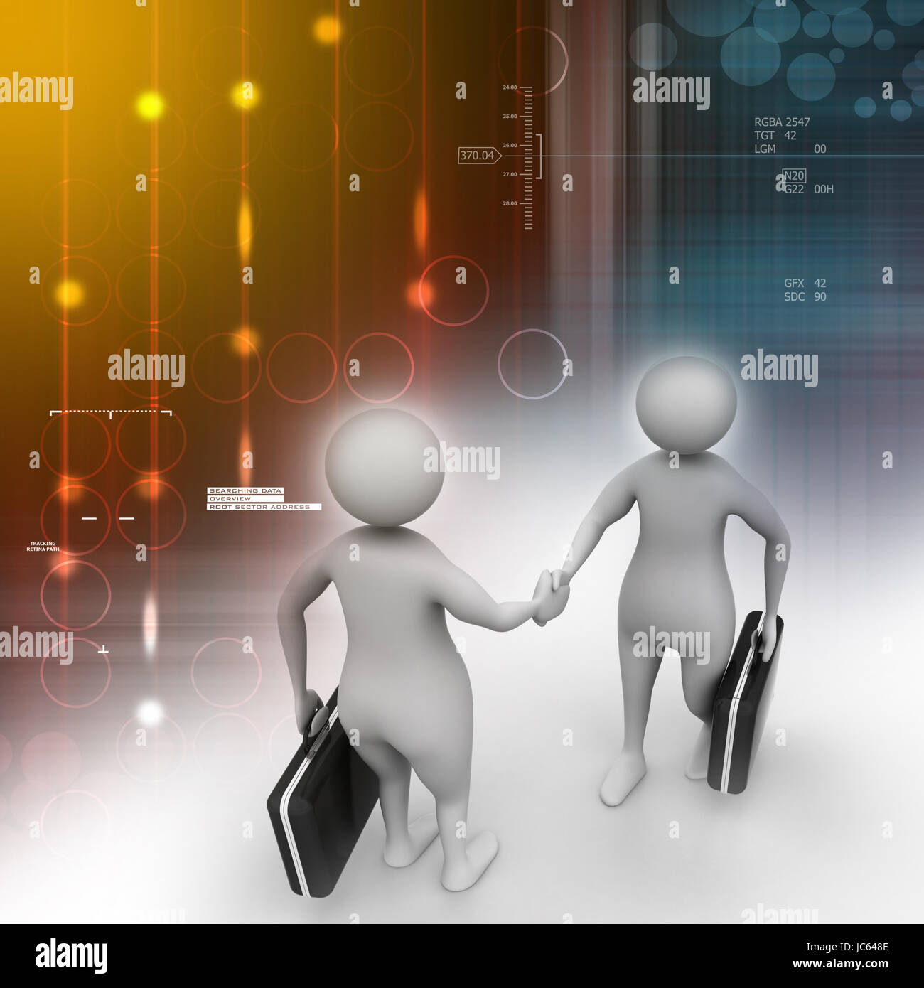 Two business people communicate together Stock Photo - Alamy