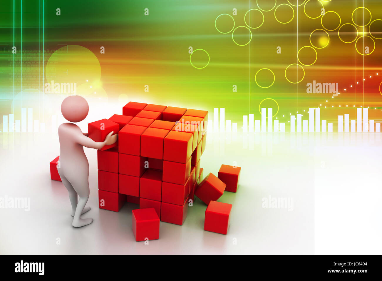 Person pushing a cube hi-res stock photography and images - Alamy