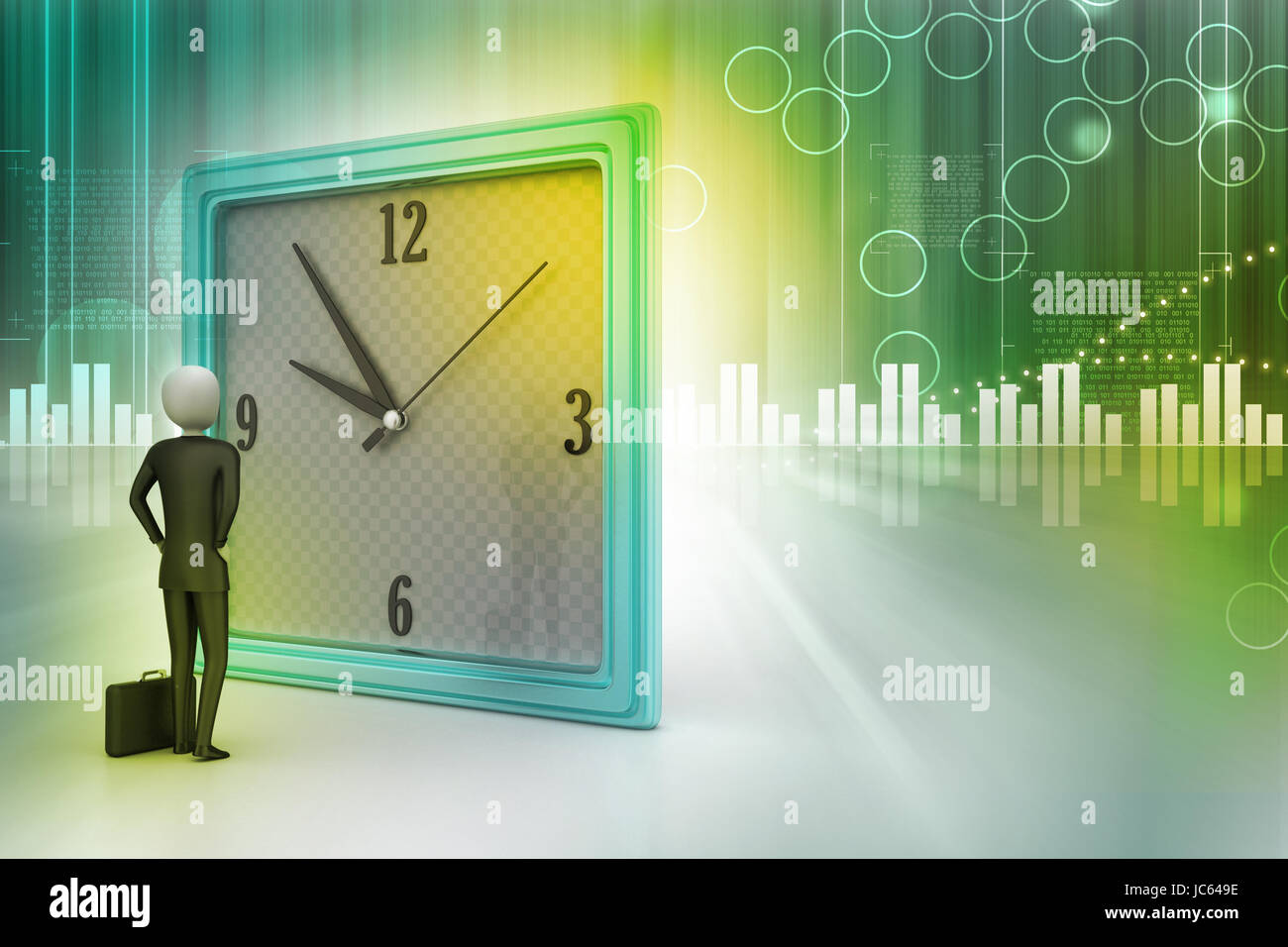 3d man watching clock hi-res stock photography and images - Alamy