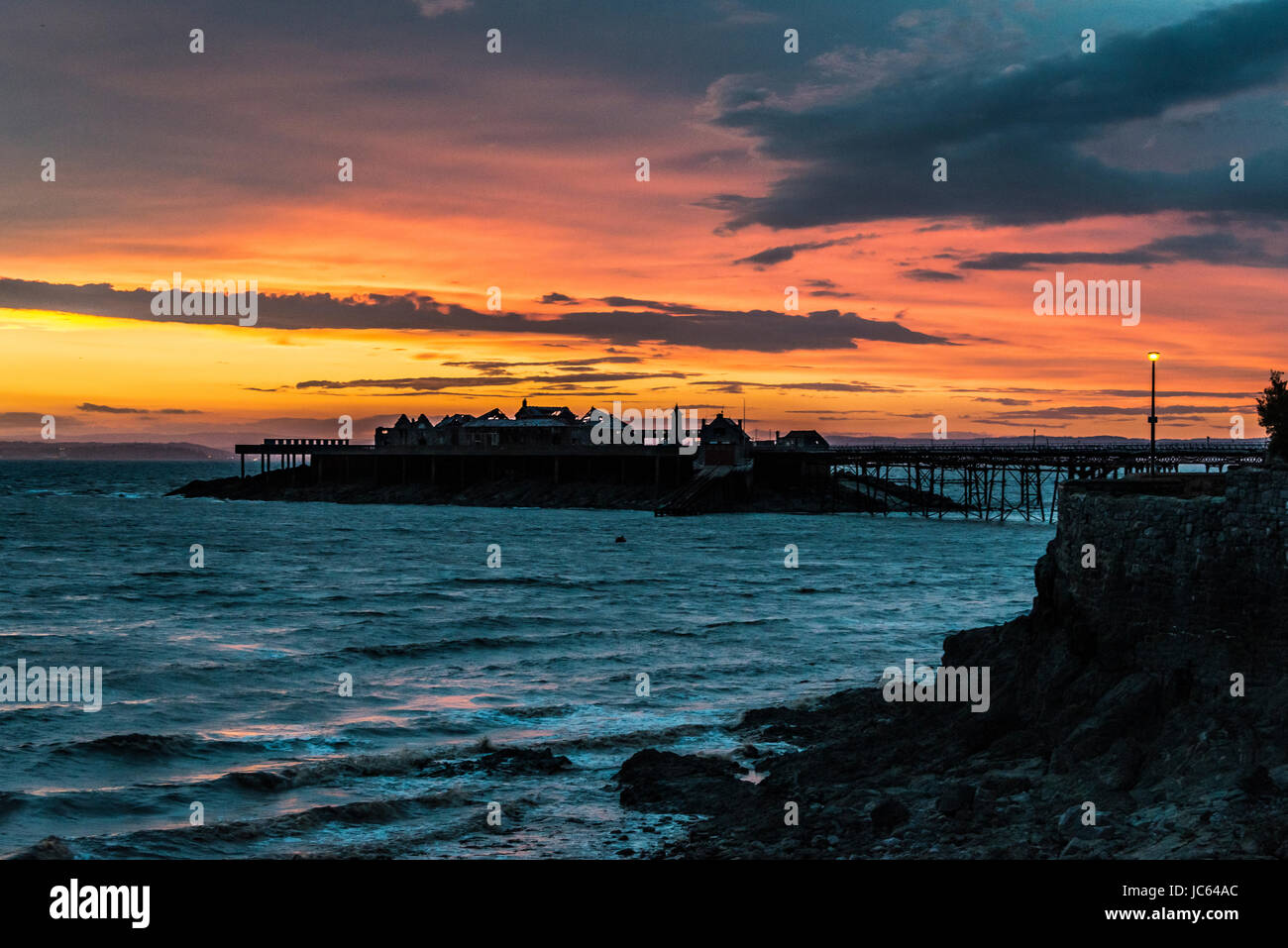 Birnbeck Pier in Weston-super-Mare, Somerset at Sunset Stock Photo - Alamy
