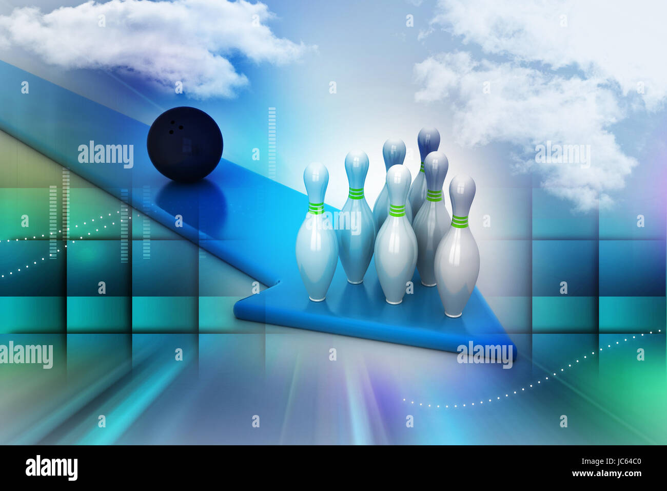 Bowling ball target concept Stock Photo - Alamy