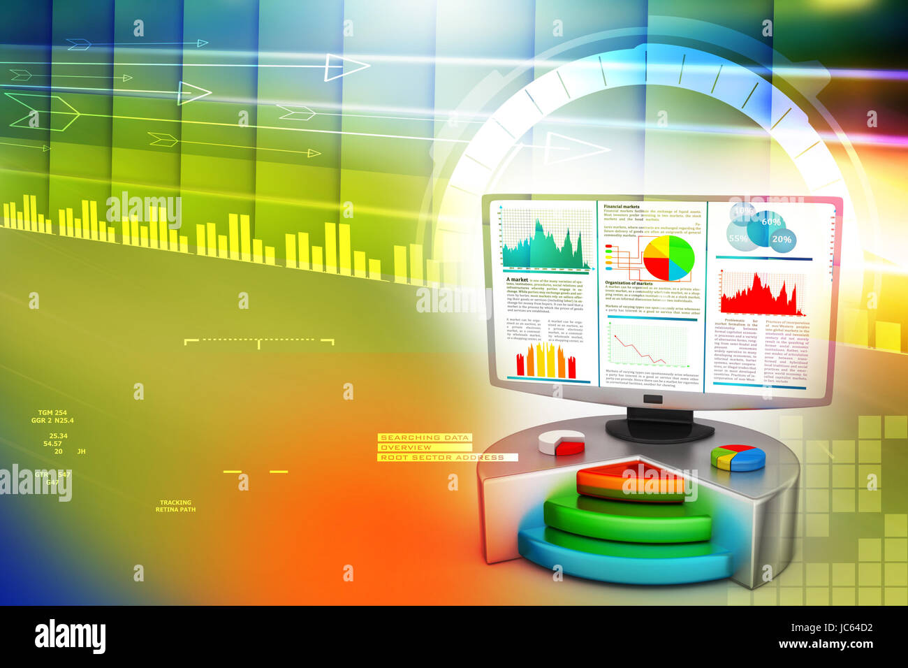 Stock chart showing the computer monitor Stock Photo - Alamy