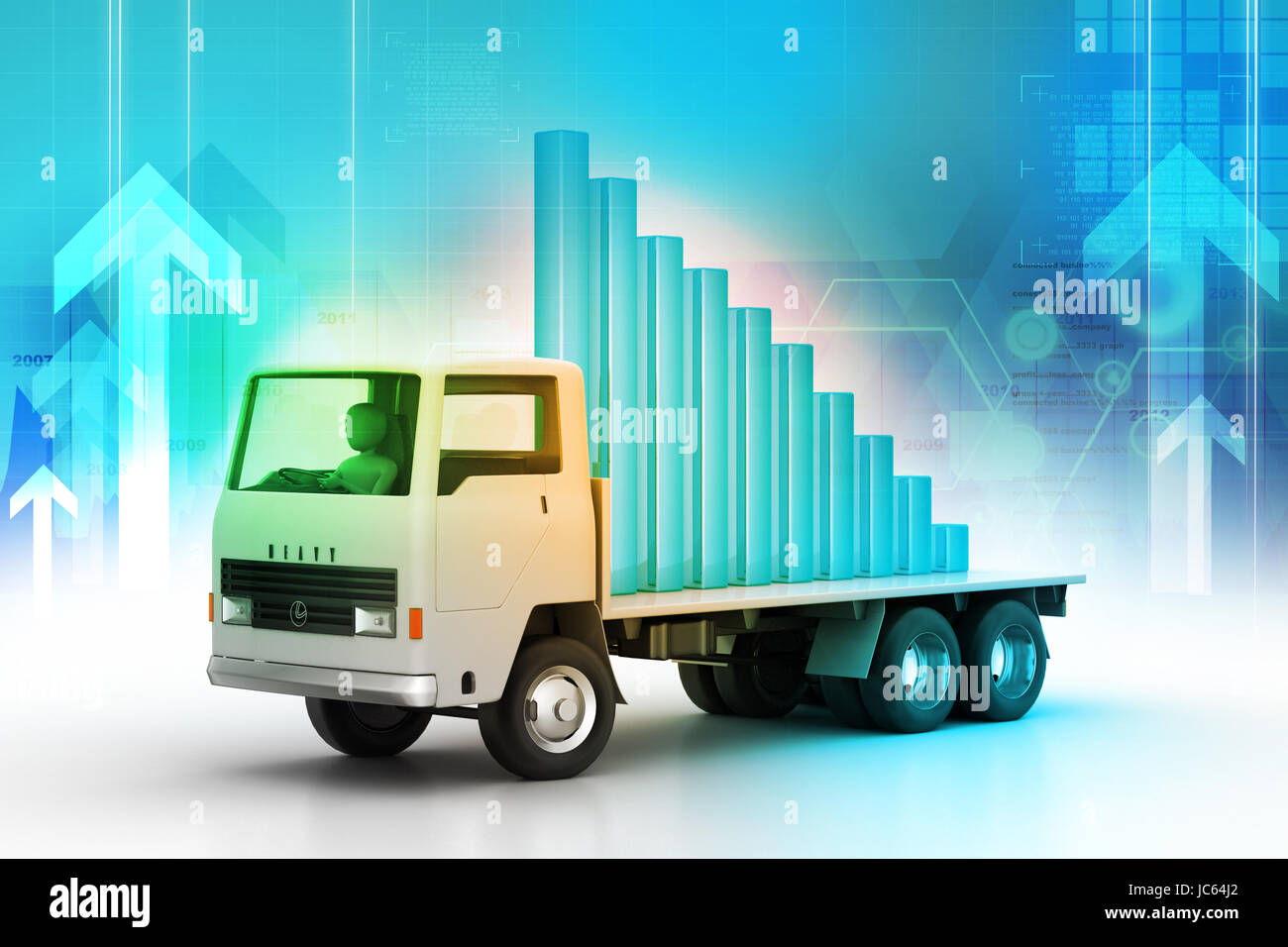 Transportation of business graph in truck Stock Photo - Alamy