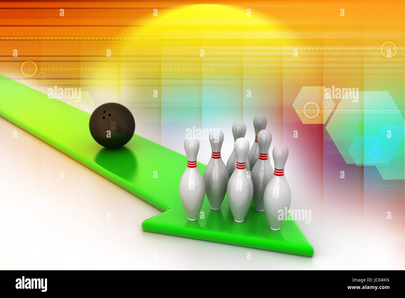 Bowling ball target concept Stock Photo - Alamy