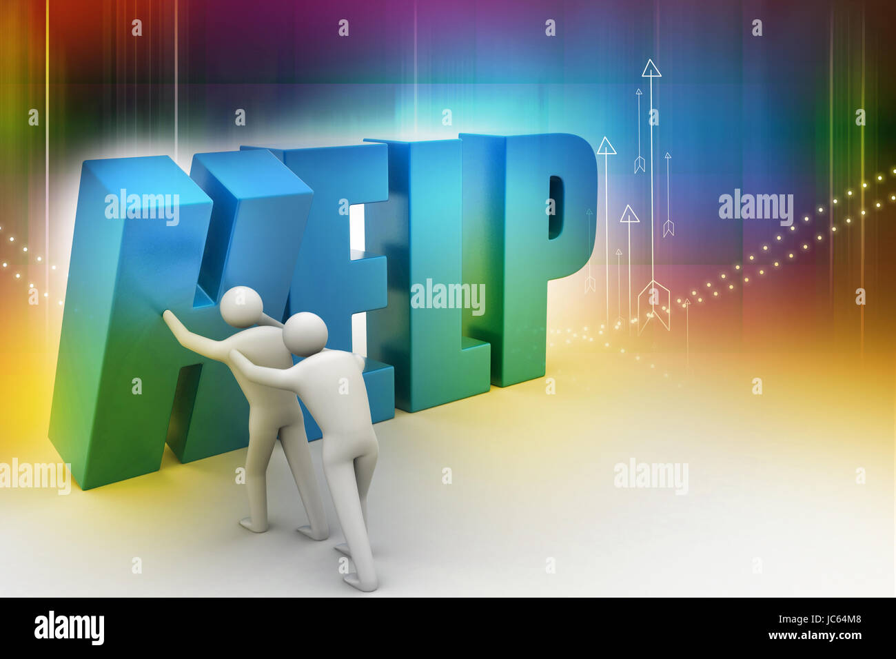 3d people with help text Stock Photo - Alamy