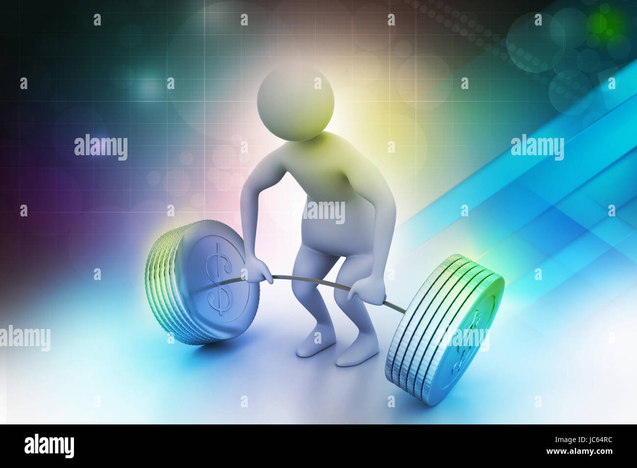 3d man lifting weights Stock Photo - Alamy