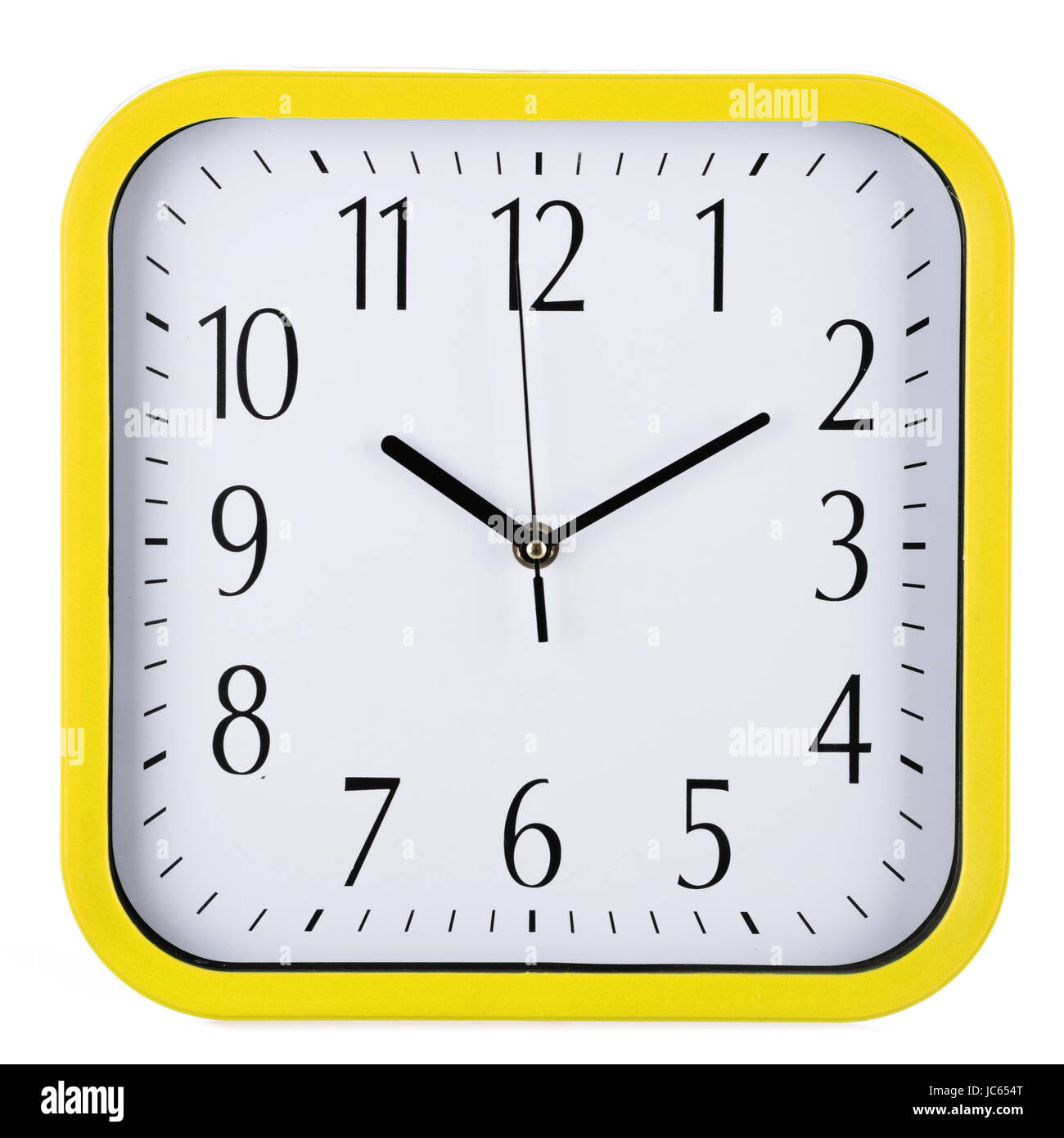 Wall clock isolated on white background. Ten past ten Stock Photo - Alamy