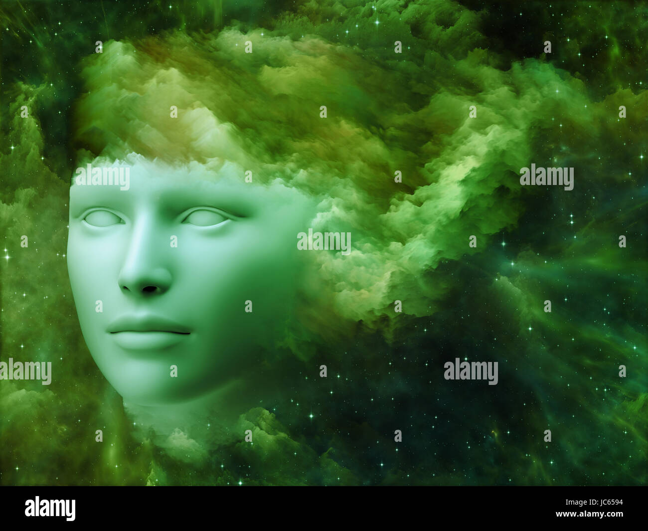 Fractal Mind series. Abstract composition of human head and fractal ...