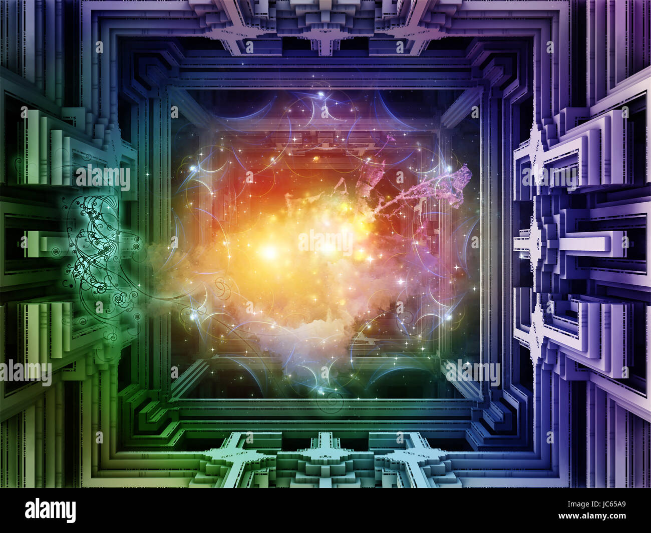 Matter Can Dream series. Backdrop of fractal frames, graphic elements ...