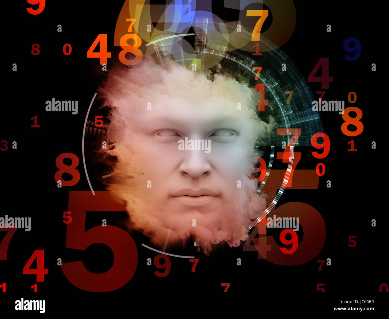 Anthropocentric series. Design composed of human face and design ...