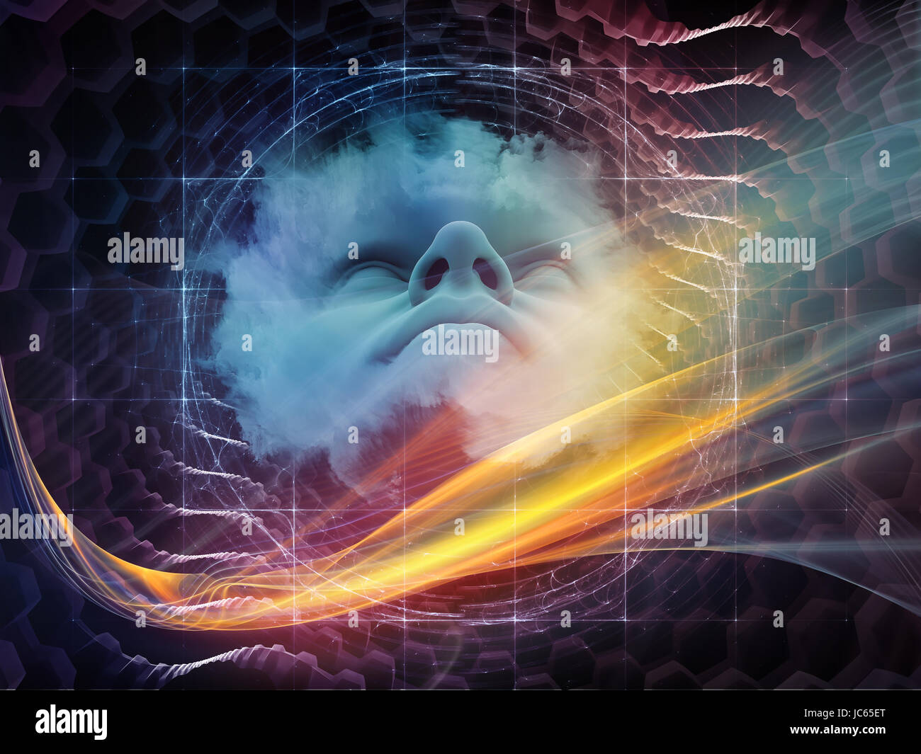 Anthropocentric series. Background design of human face and design ...