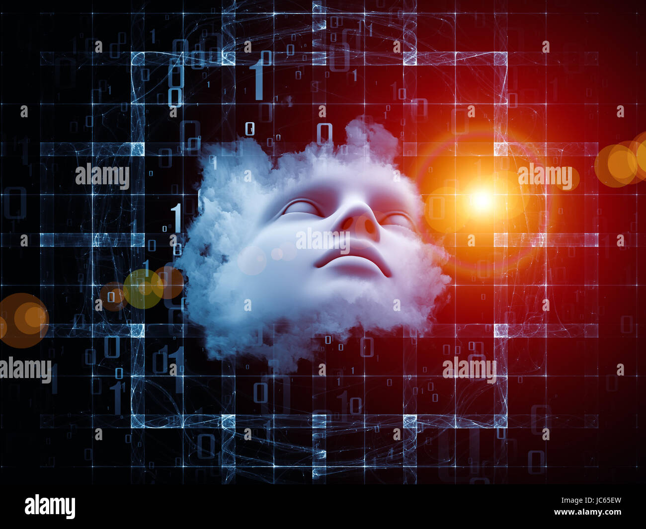 Anthropocentric series. Background design of human face and design ...