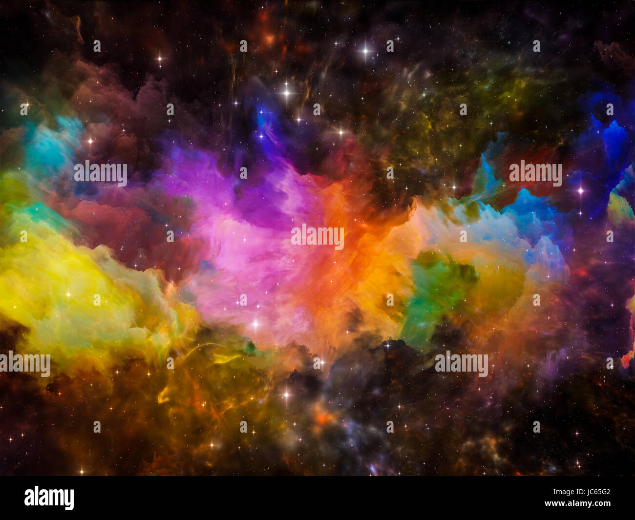 Colors in Space series. Arrangement of colorful clouds and space ...