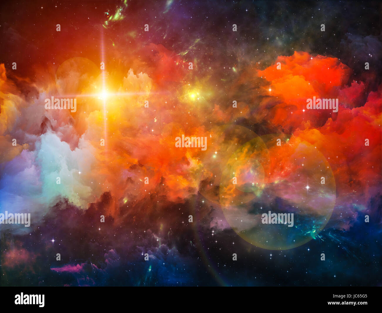 Colors in Space series. Background design of colorful clouds and space ...