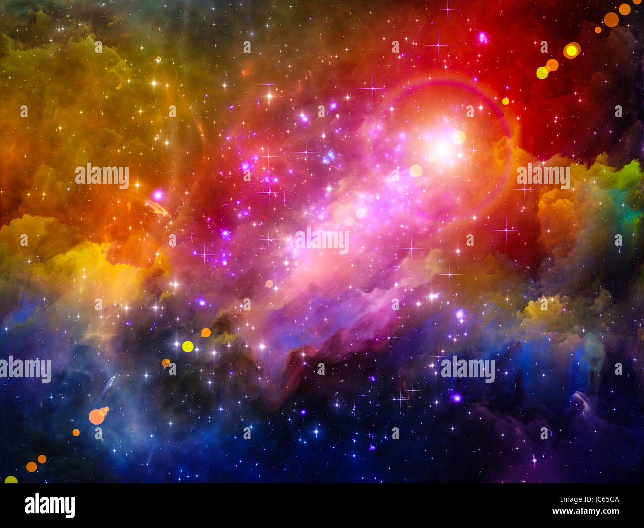 Colors in Space series. Backdrop composed of colorful clouds and space ...