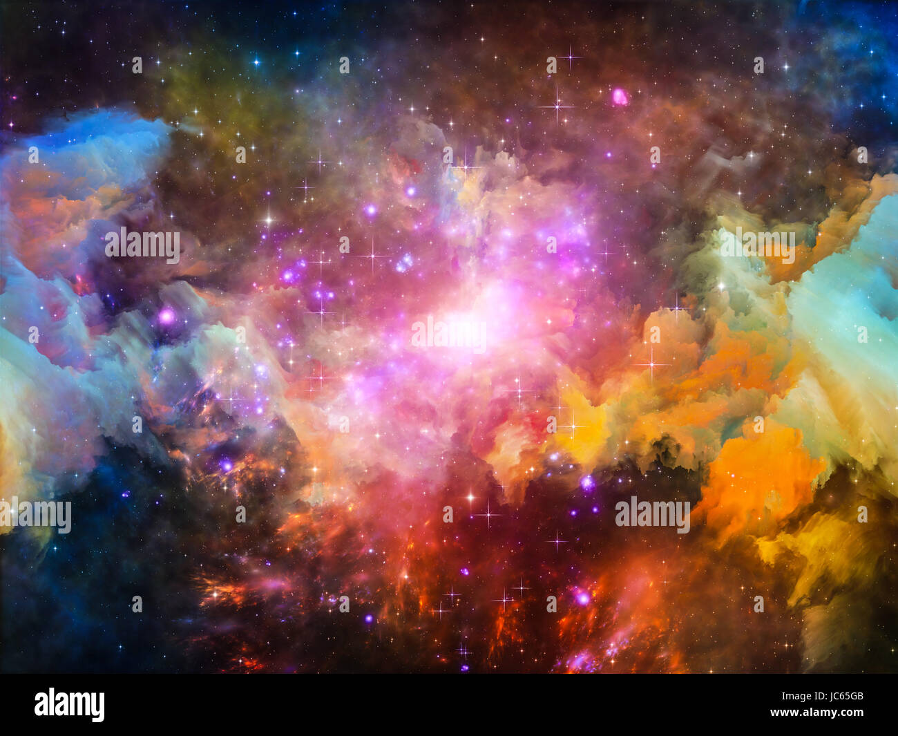Colors in Space series. Artistic background made of colorful clouds and ...