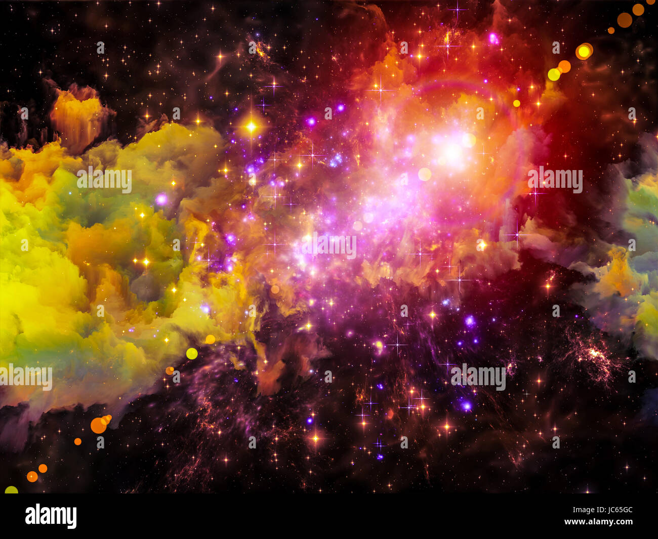 Colors in Space series. Composition of colorful clouds and space ...