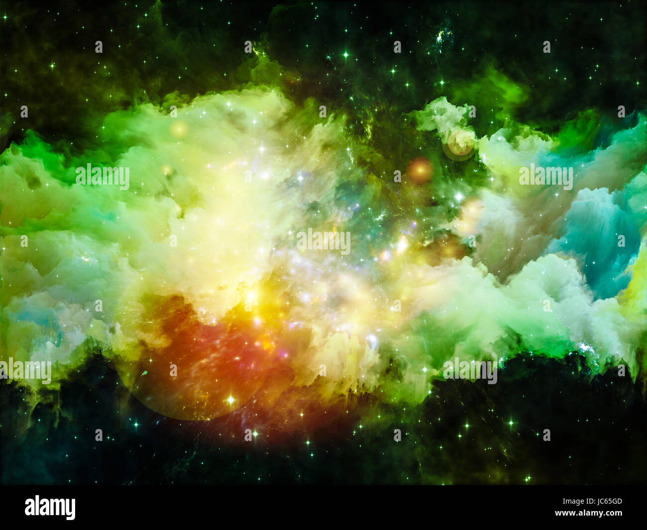 Colors in Space series. Backdrop design of colorful clouds and space ...