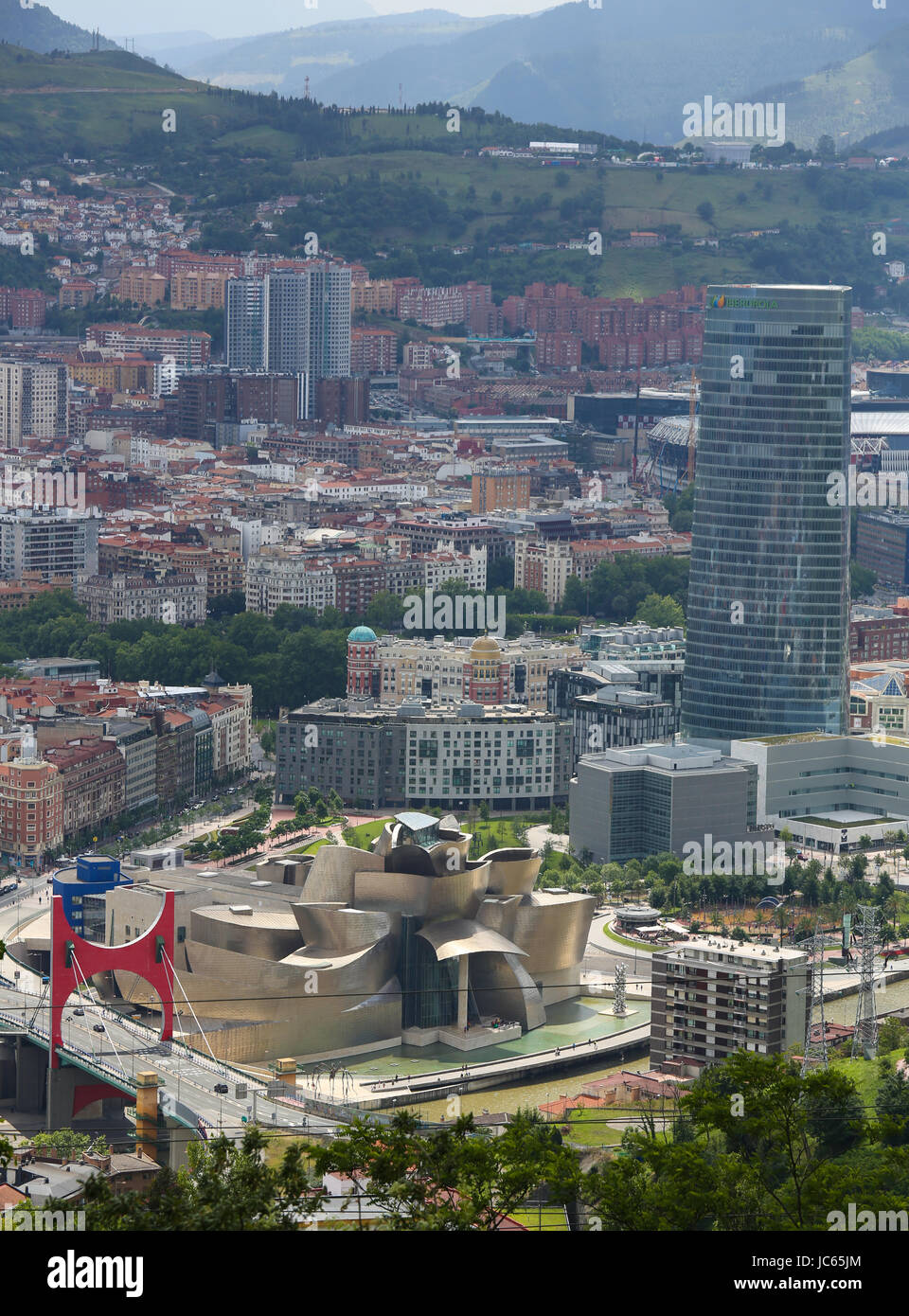 BILBAO, SPAIN - JULY 10, 2014: Panorama on the center of Bilbao, Basque ...