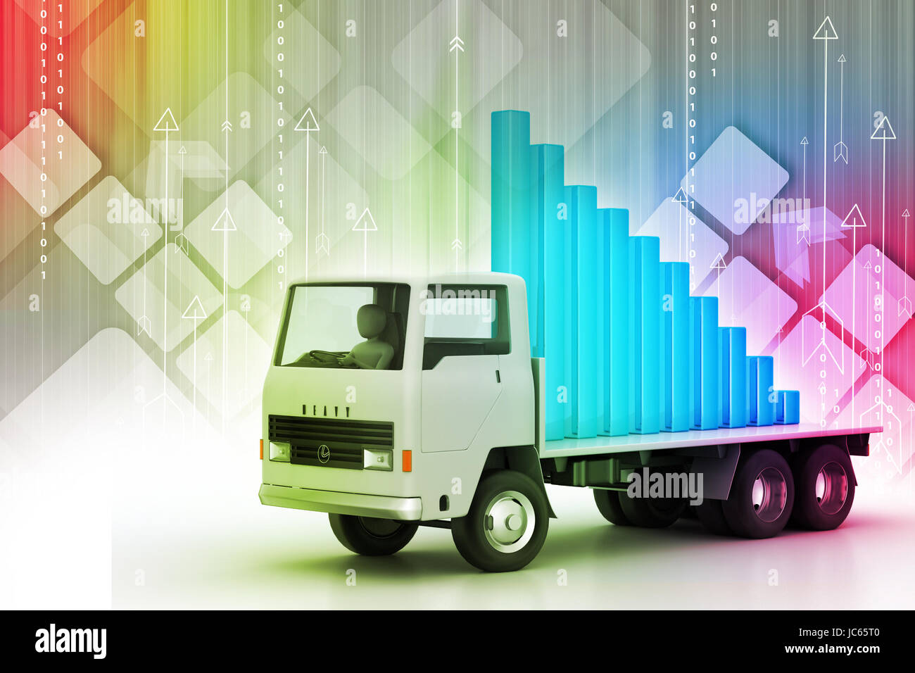 Transportation of business graph in truck Stock Photo - Alamy