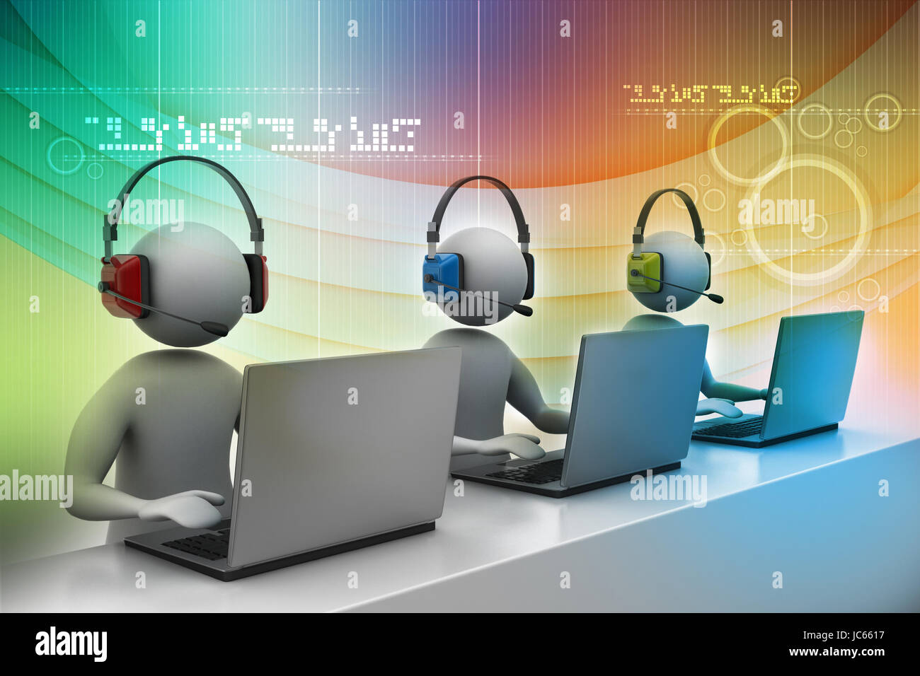 3d man support team call hi-res stock photography and images - Alamy